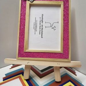 5 X 7, Pink Glitter Picture Frame, 'heart', Scrap Wood, Handmade, Solid ...
