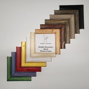 Double Decorative Bevel Picture Frame, Made-to-order, Handmade, Solid ...
