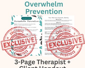 Sensory Modulation Plan (therapist + Client) | Overwhelm Prevention ...