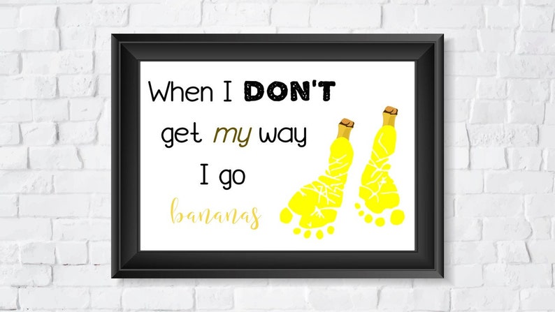 GO BANANAS Footprint Kids Craft / PRINTABLE / Keepsake Gift / Digital ...