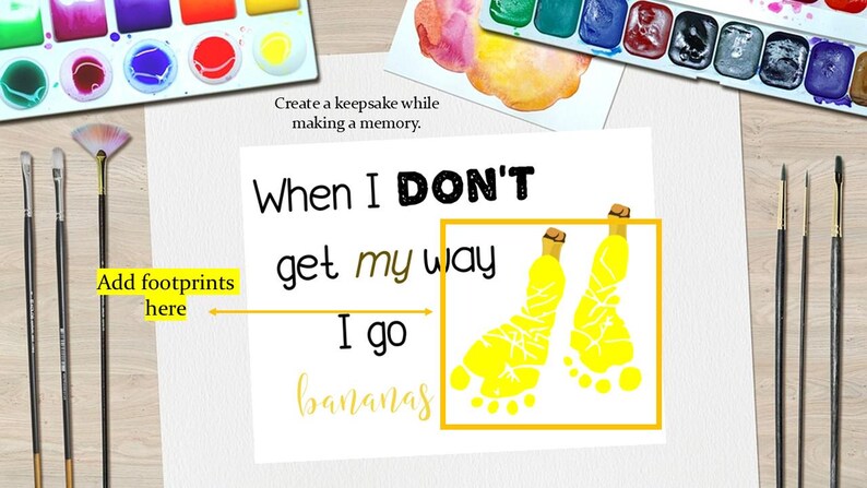GO BANANAS Footprints / Crafts for Toddlers & Kids / Keepsake PRINTABLE ...