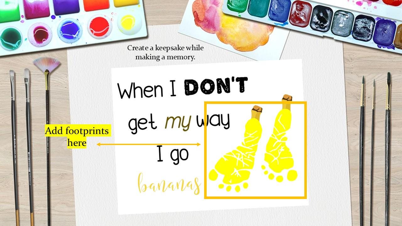 GO BANANAS Footprints / Crafts for Toddlers & Kids / Keepsake PRINTABLE ...