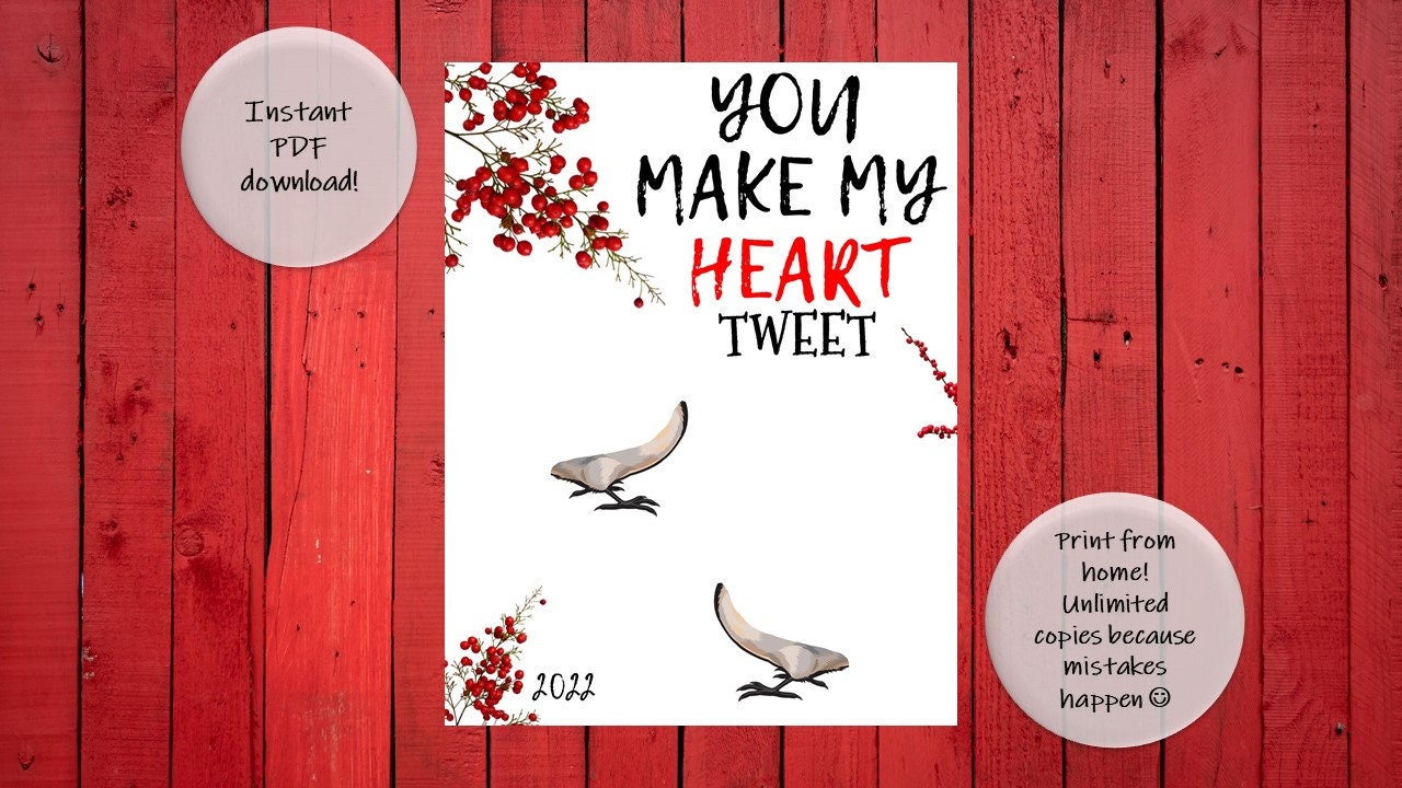 HEART TWEET Footprints Kids Craft / Valentine's Day Gift / PRINTABLE ...