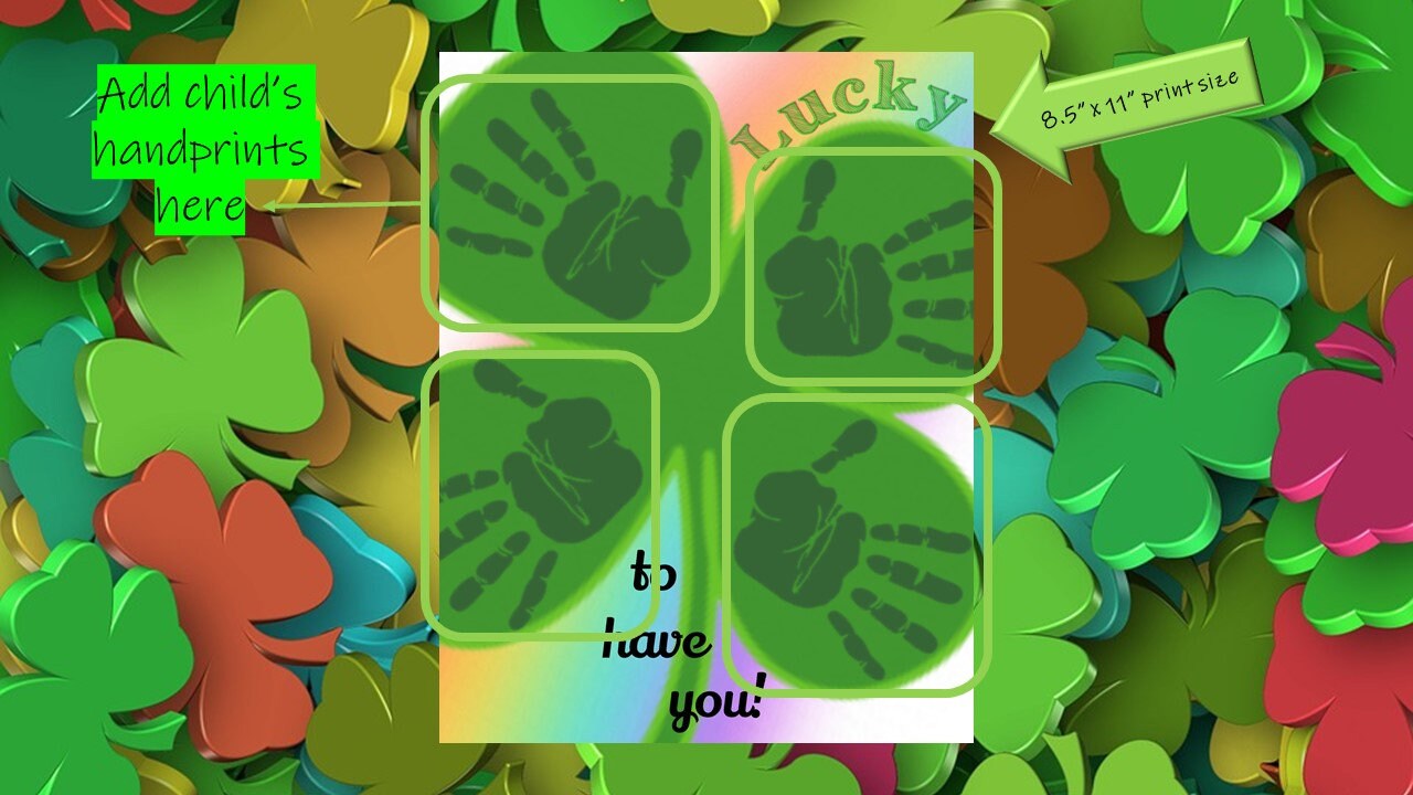 LUCKY Handprints Kids Craft / Printable / Keepsake / Digital Download ...