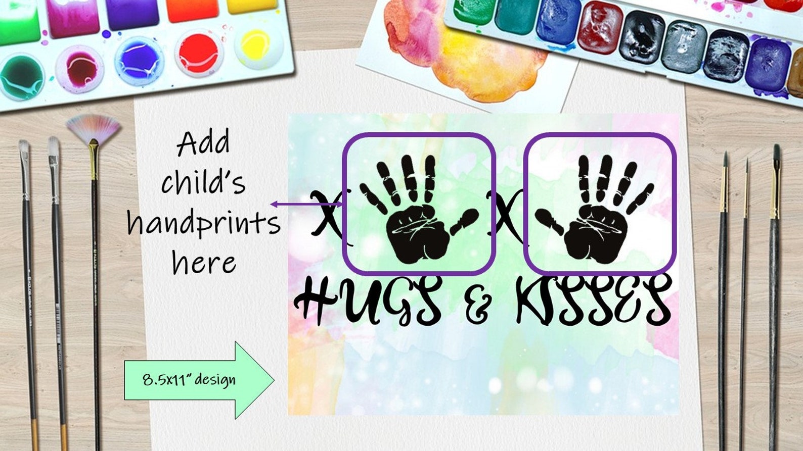 XOXO Handprints Kids Craft / Valentine's Day Gift / - Etsy