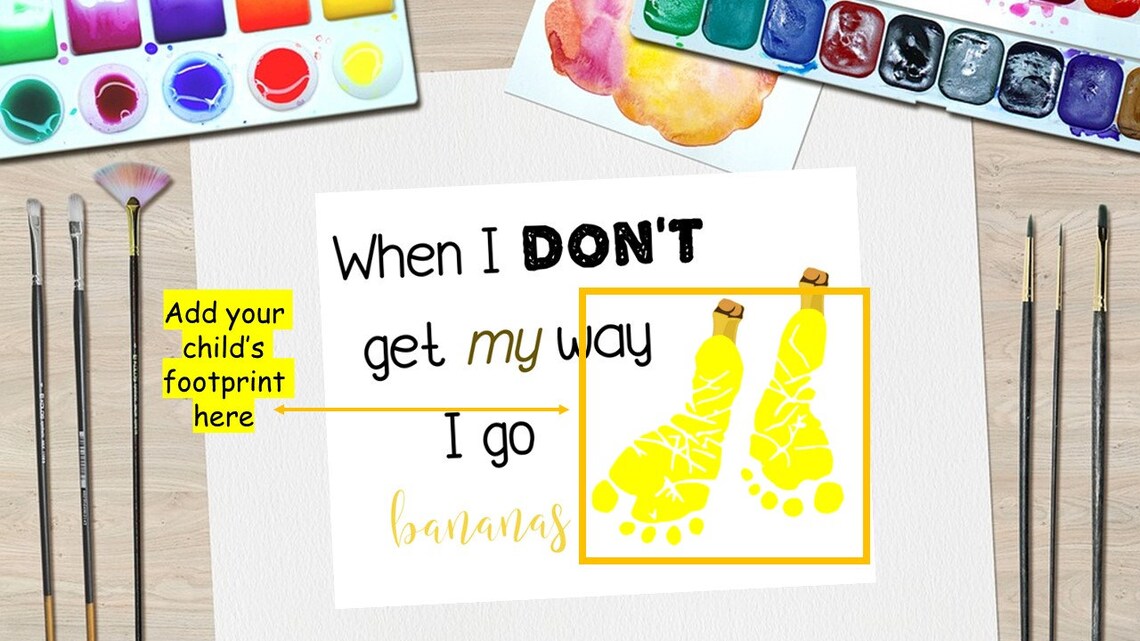 GO BANANAS Footprint Kids Craft / PRINTABLE / Keepsake Gift / Digital ...