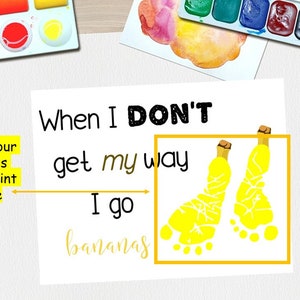 GO BANANAS Footprint Kids Craft / PRINTABLE / Keepsake Gift / Digital ...