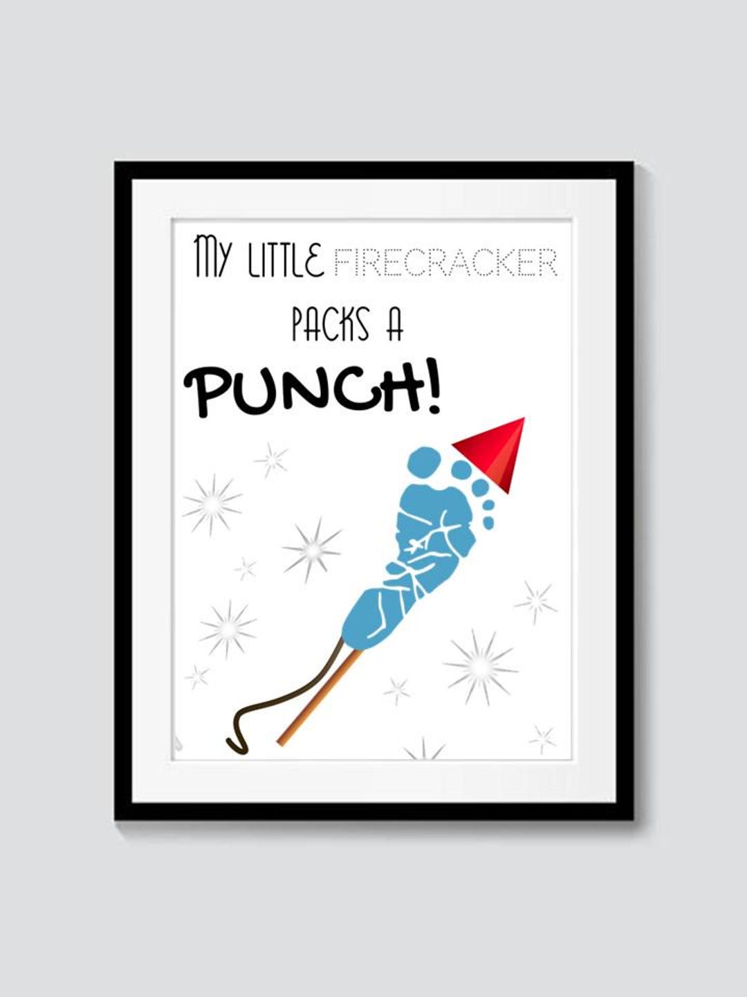 FIRECRACKER Footprint / Crafts for Toddlers & Kids / Keepsake PRINTABLE ...