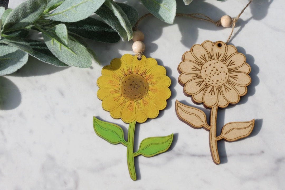 Sunflower Cutout, Sunflower, Wooden Sunflower, Cutout, Unfinished ...