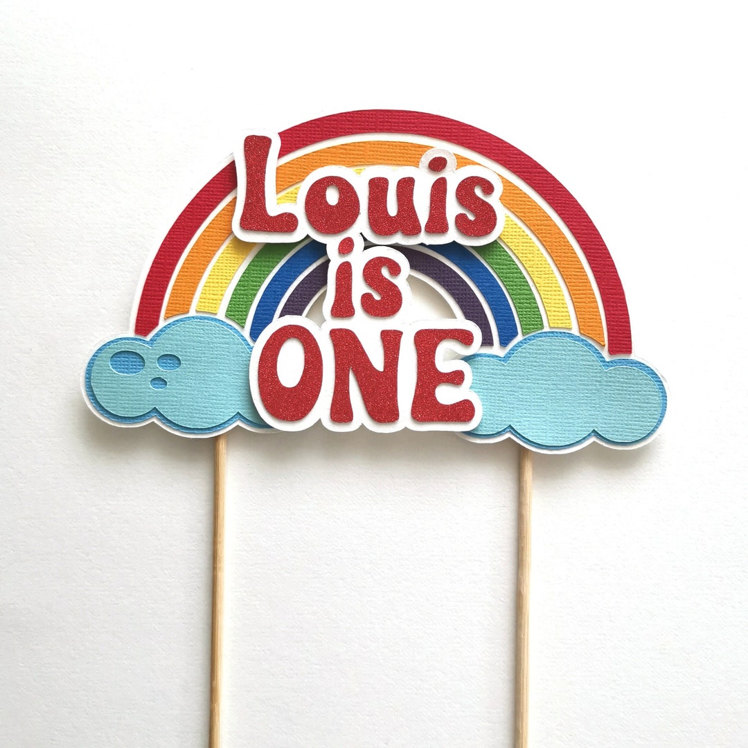 Rainbow Cake Topper, Personalised Cake Topper, Birthday Cake Topper ...