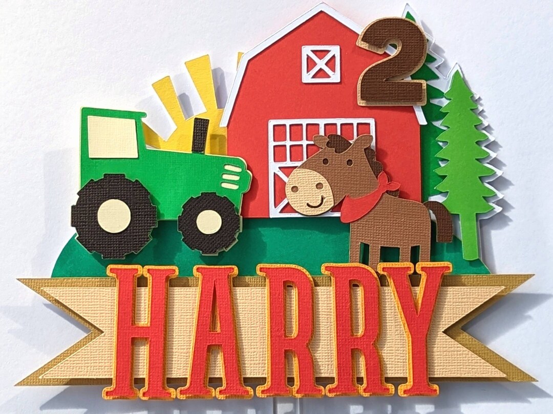 Farm Themed Cake Topper Personalised Cake Topper One Year - Etsy