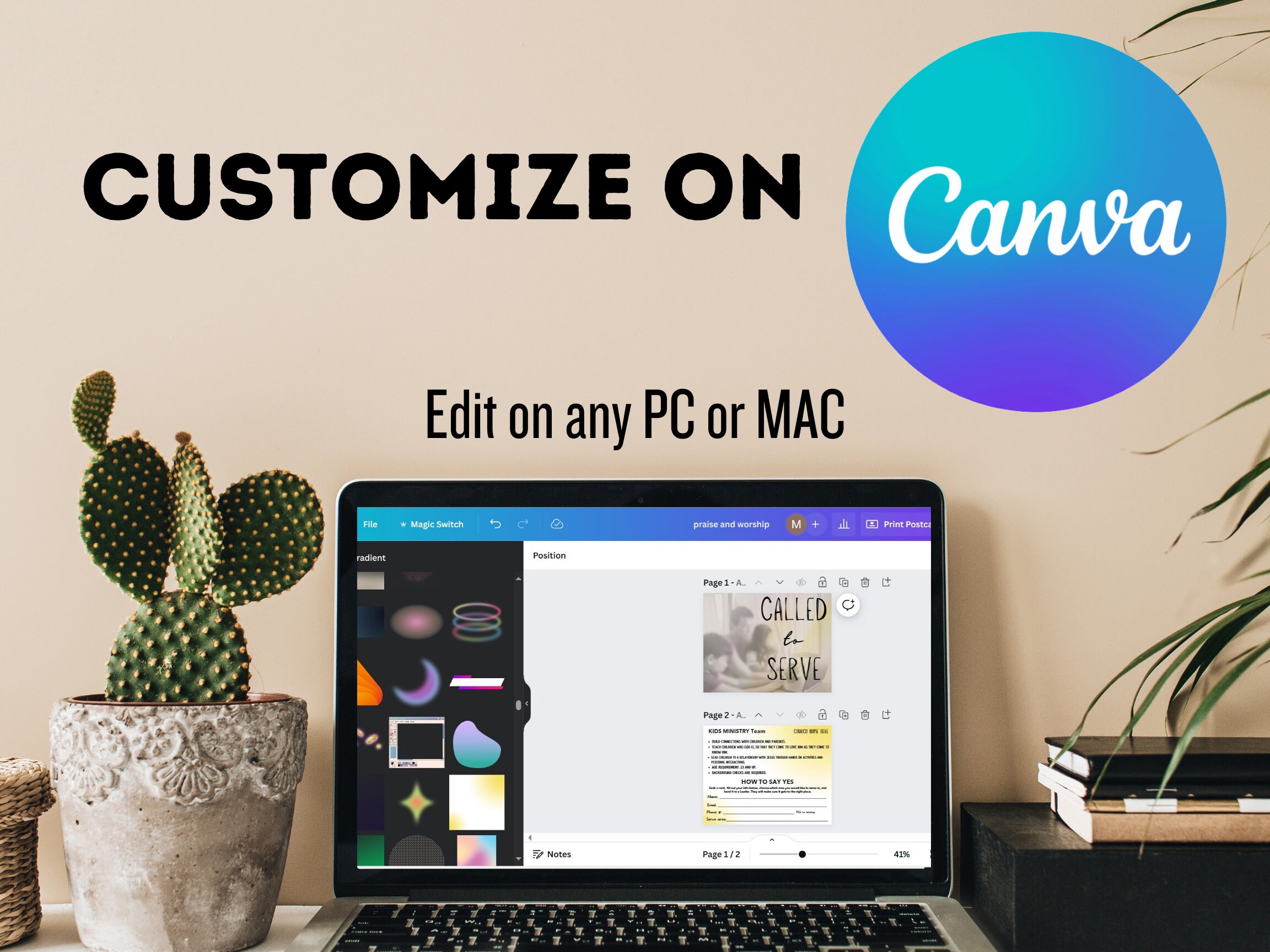 Church Serve Card Template, Canva Church Commit Card Called to Serve ...