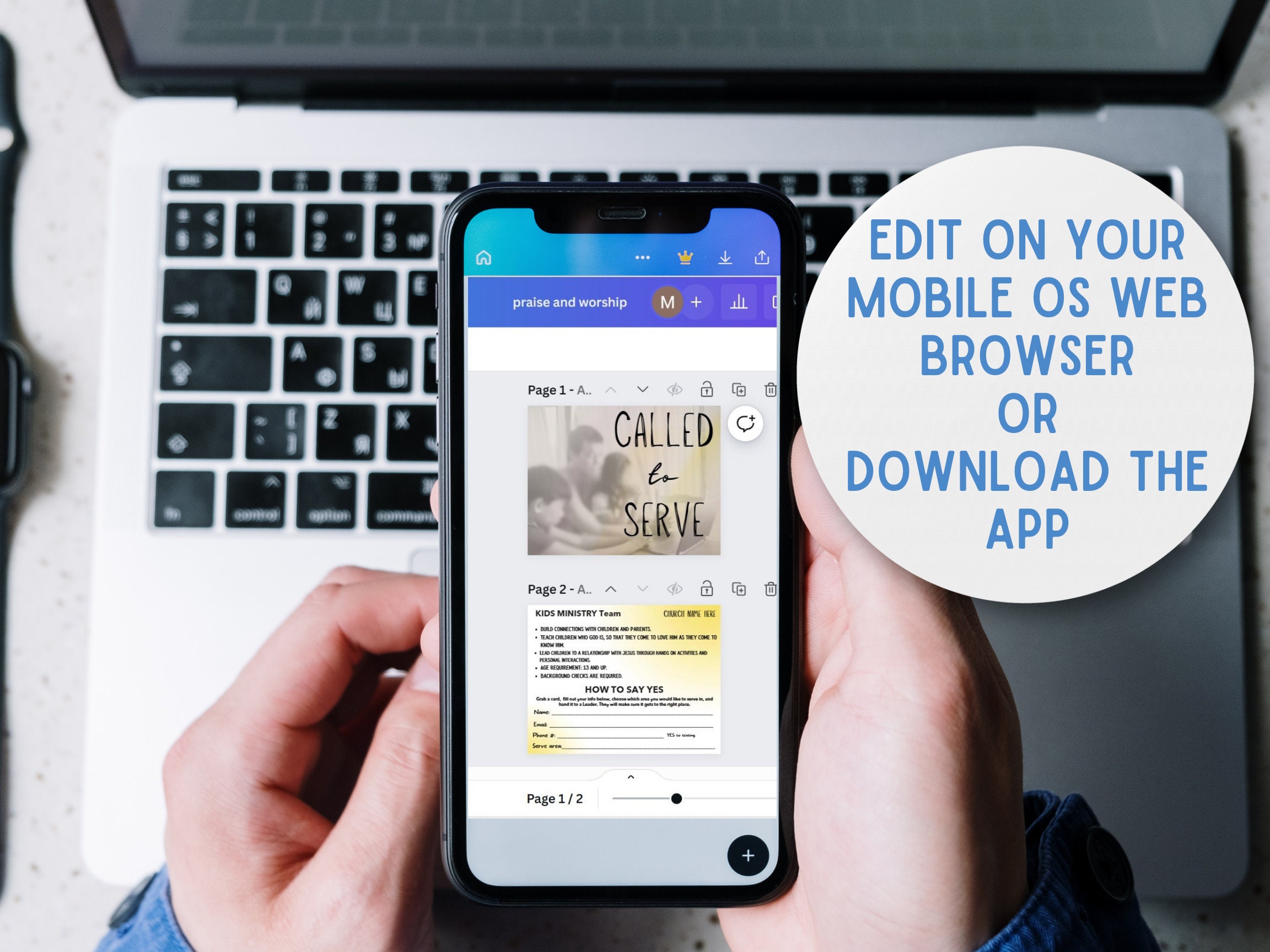 Church Serve Card Template, Canva Church Commit Card Called to Serve ...