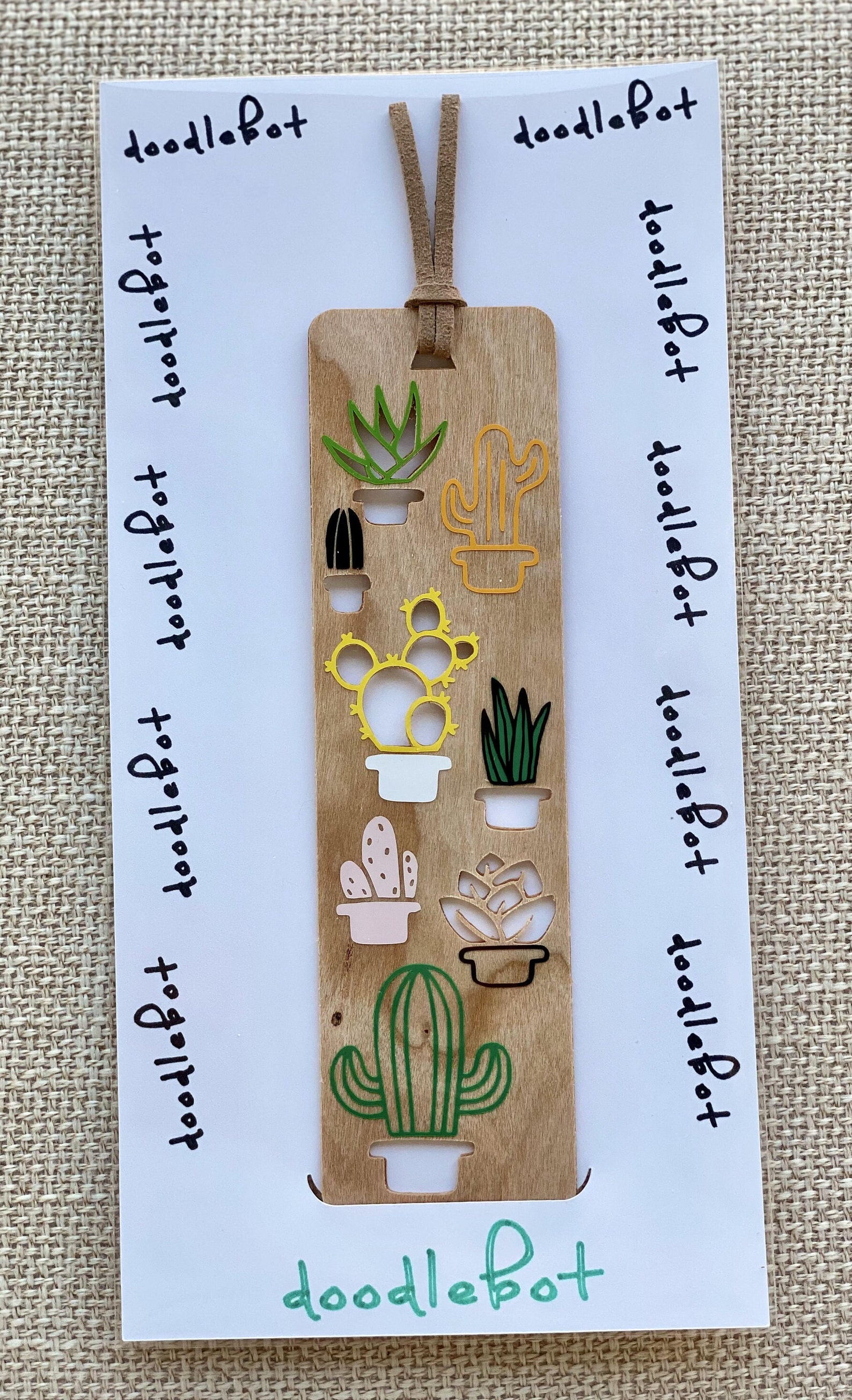 Wood Bookmark, Gift for Book Lovers, Cactus Bookmark, Succulent ...