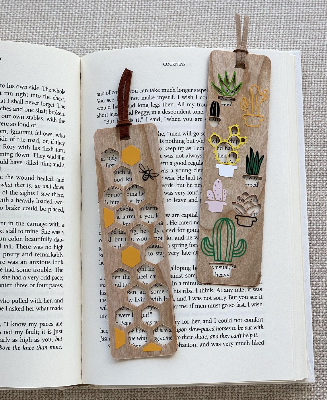 Wood Bookmark, Gift for Book Lovers, Cactus Bookmark, Succulent ...