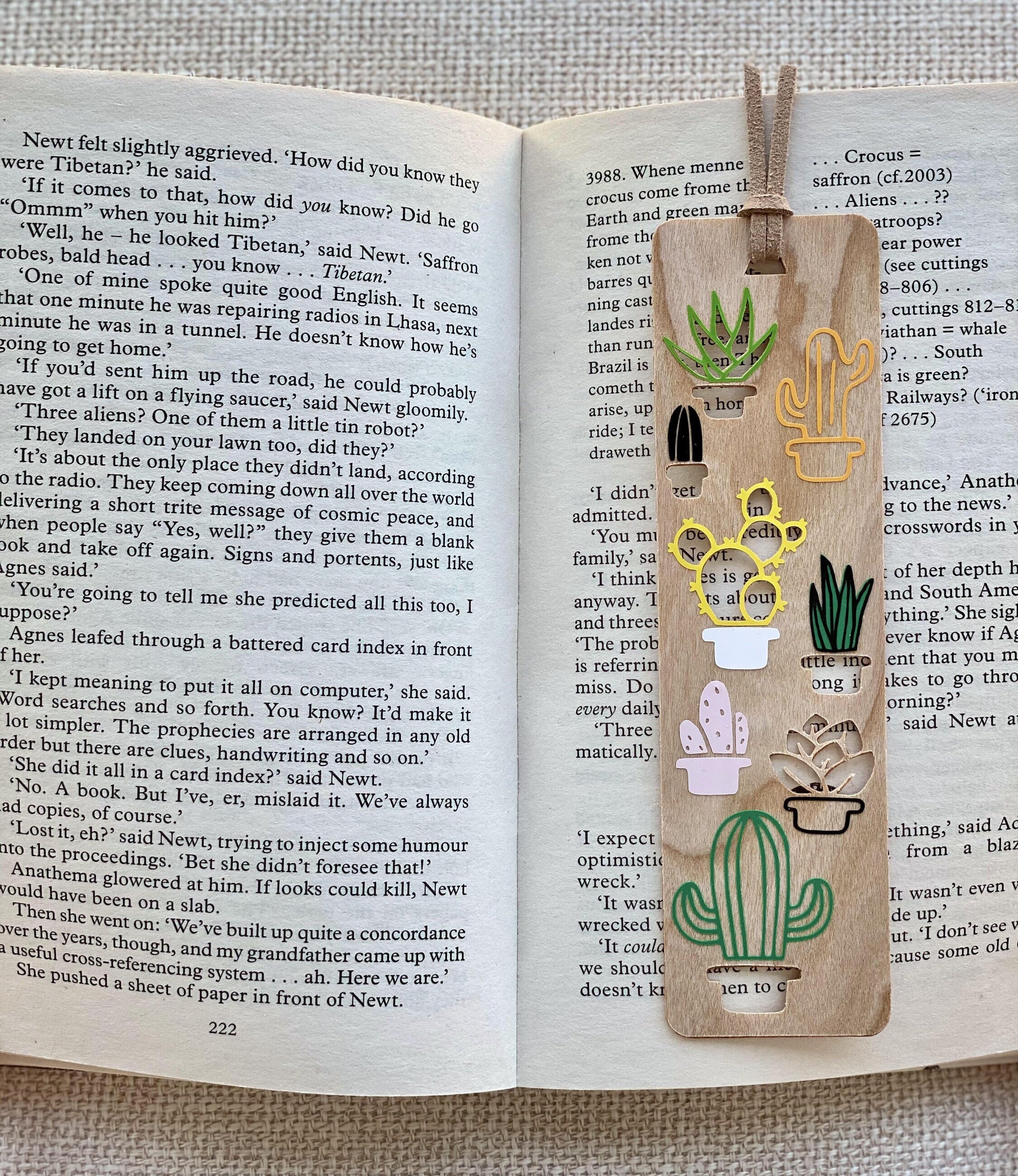 Wood Bookmark, Gift for Book Lovers, Cactus Bookmark, Succulent ...