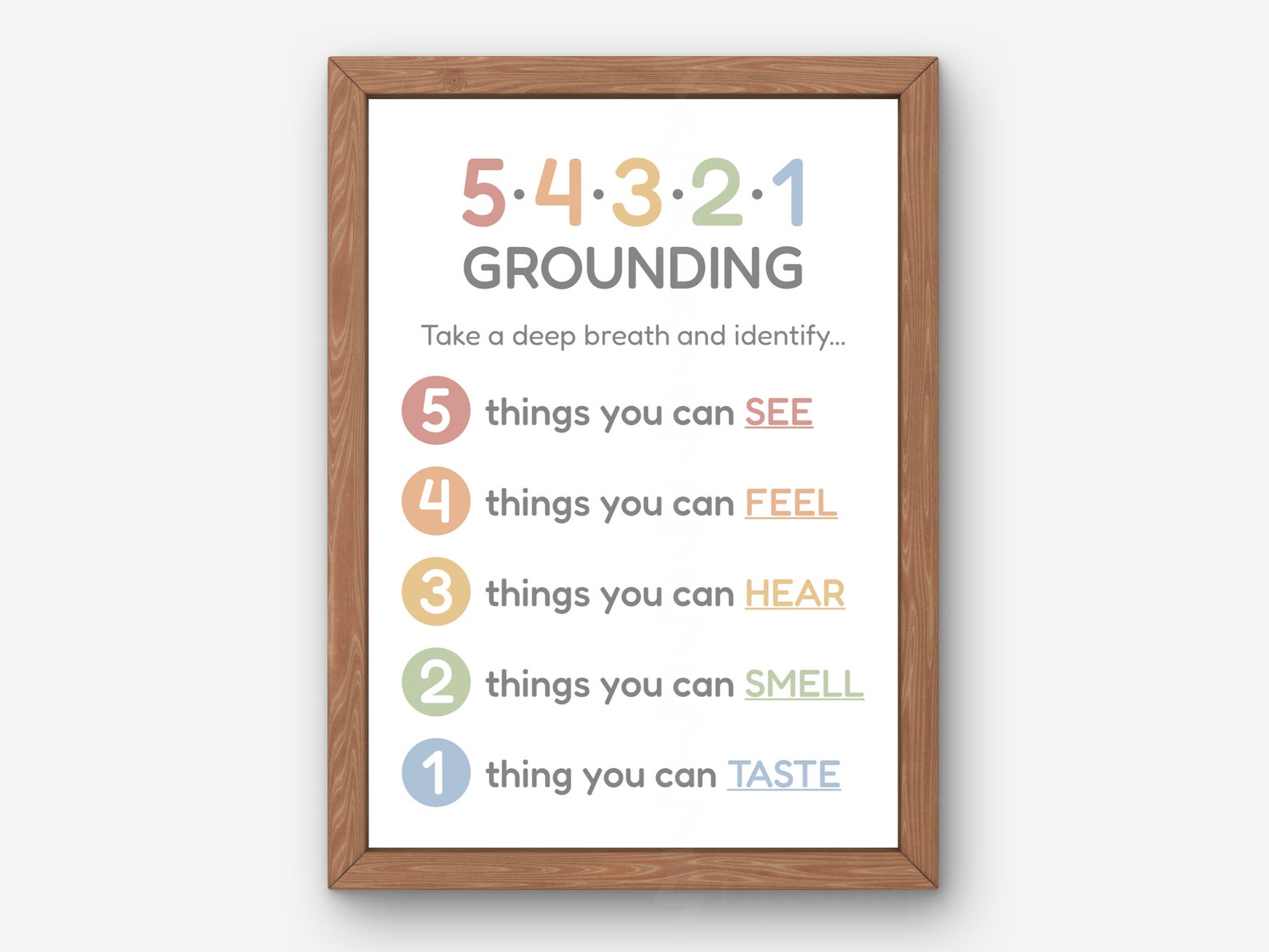 54321 Grounding Technique Poster, Grounding Poster for Kids, Grounding ...