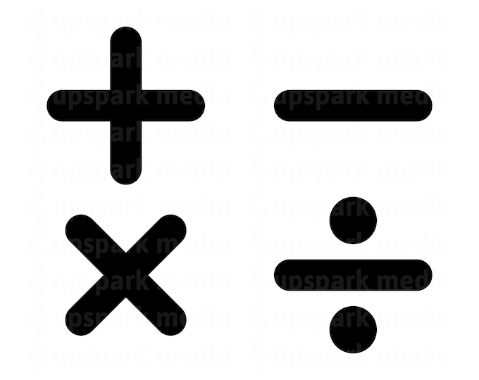 Math Symbols Rounded Corners SVG | Math Symbol | Black | Vector - Etsy ...