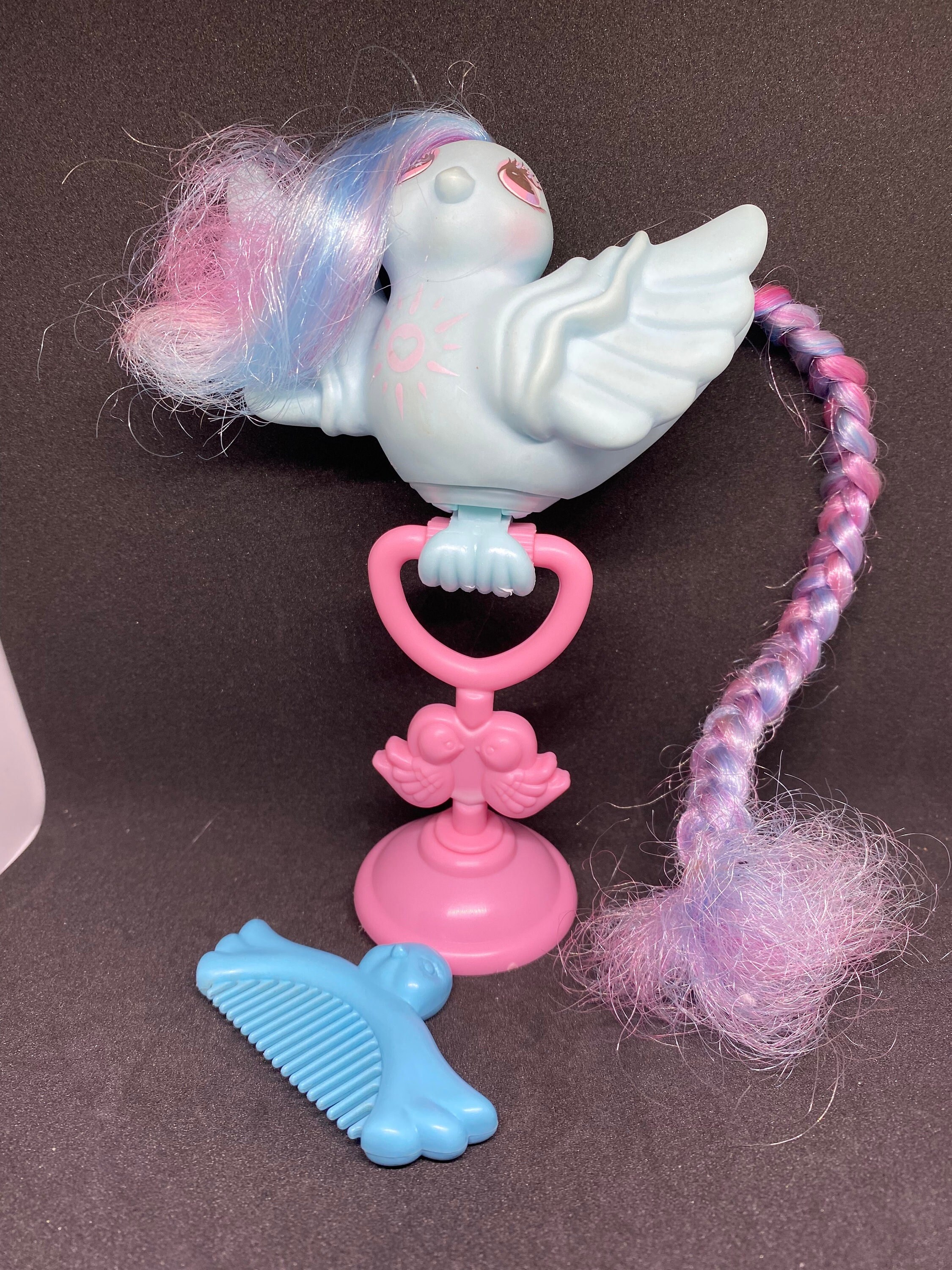 1987 Twinkle Tale Fairy Tair Bird With Stand and Brush - Etsy