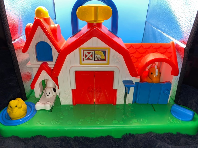 Fisher Price Vintage 1987 Farm Barn Animals Push and Play Sound ...