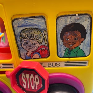 Barney School Bus. Push the Stop Button and It Moves the Bus - Etsy