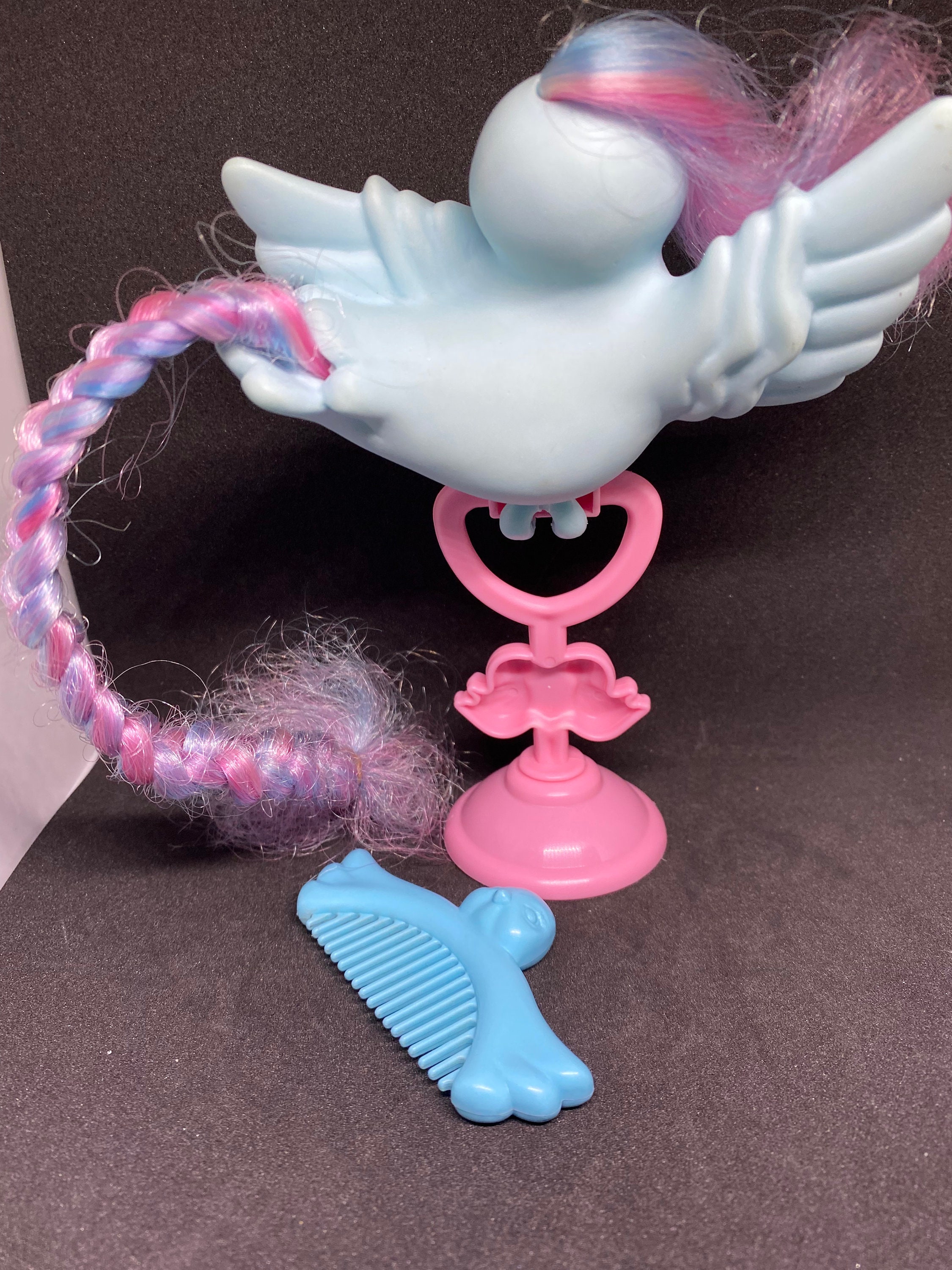 1987 Twinkle Tale Fairy Tair Bird With Stand and Brush - Etsy