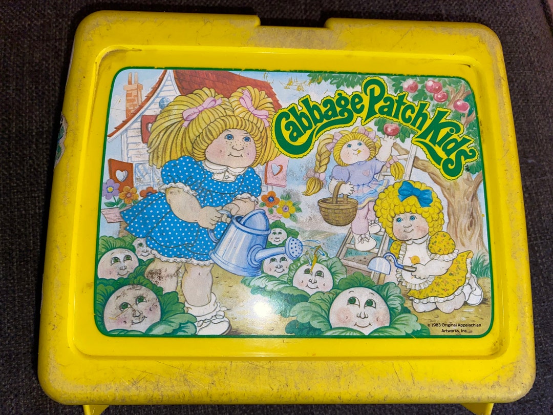 1983 Cabbage Patch Kids Yellow Lunch Box With Vintage Stickers. - Etsy