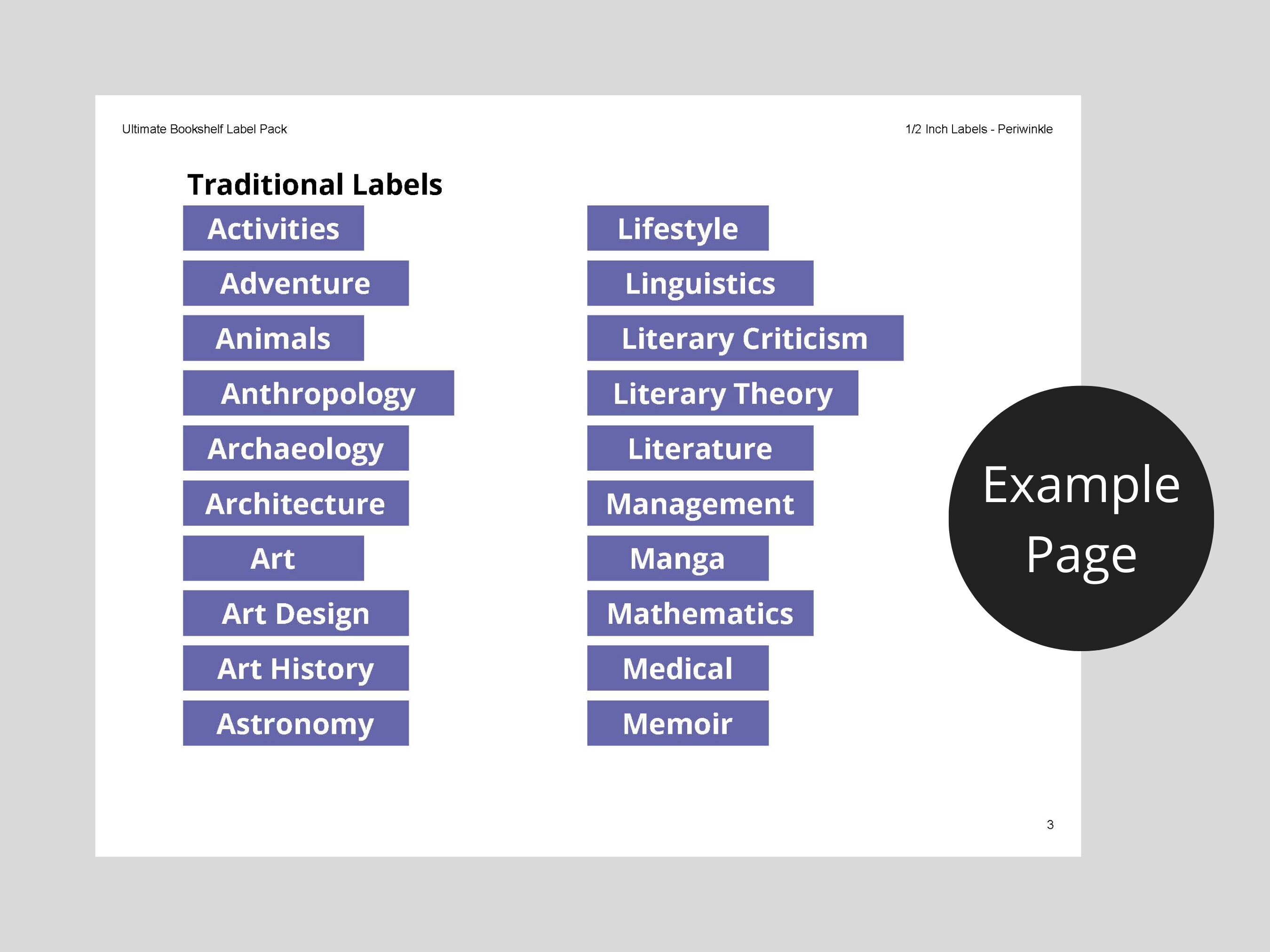 Ultimate Bookshelf Label Pack: Periwinkle - Etsy