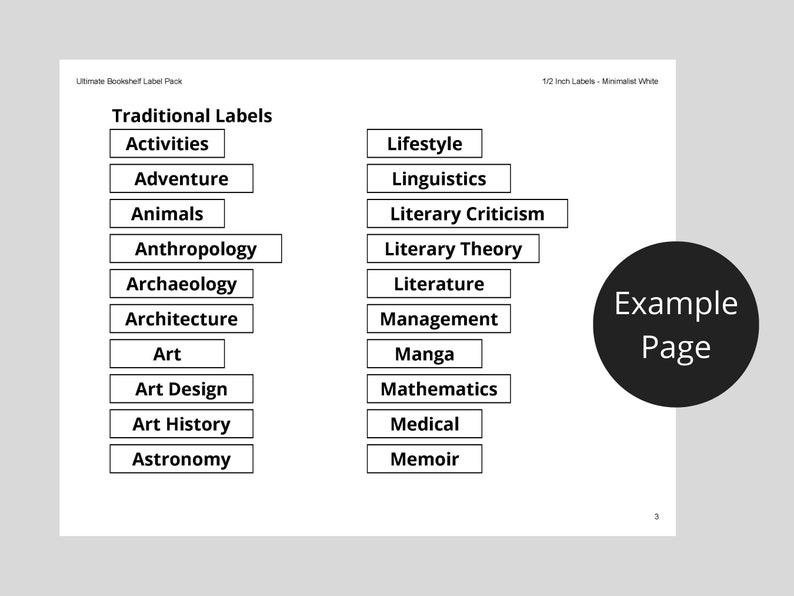 Ultimate Bookshelf Label Pack: Minimalist White - Etsy