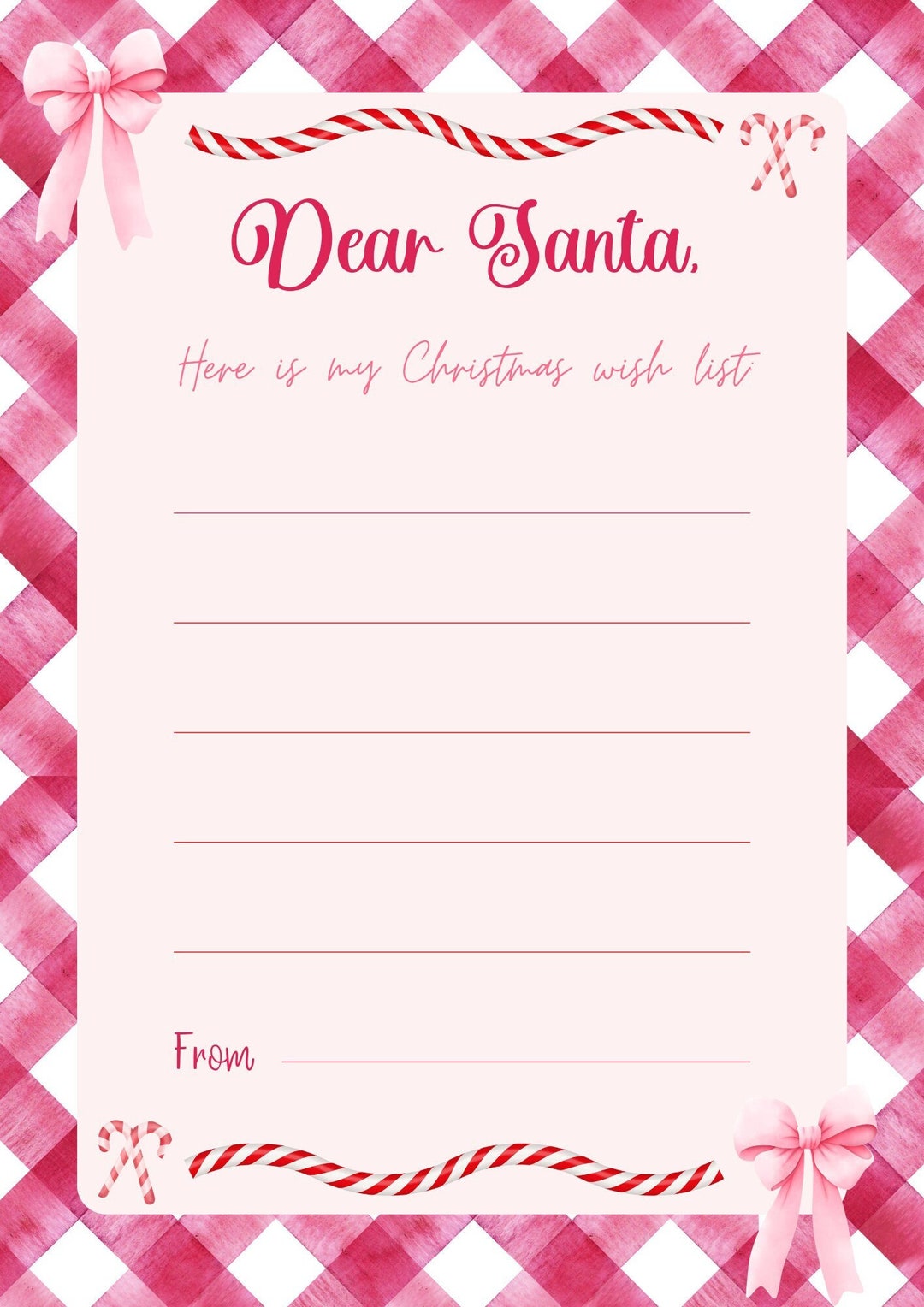 Printable Letter to Santa Claus - INSTANT DOWNLOAD - Dear Santa Letter ...