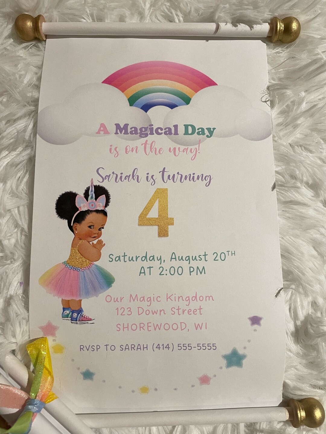 Little Princess Birthday Scroll Invitation Baby Shower Scroll - Etsy