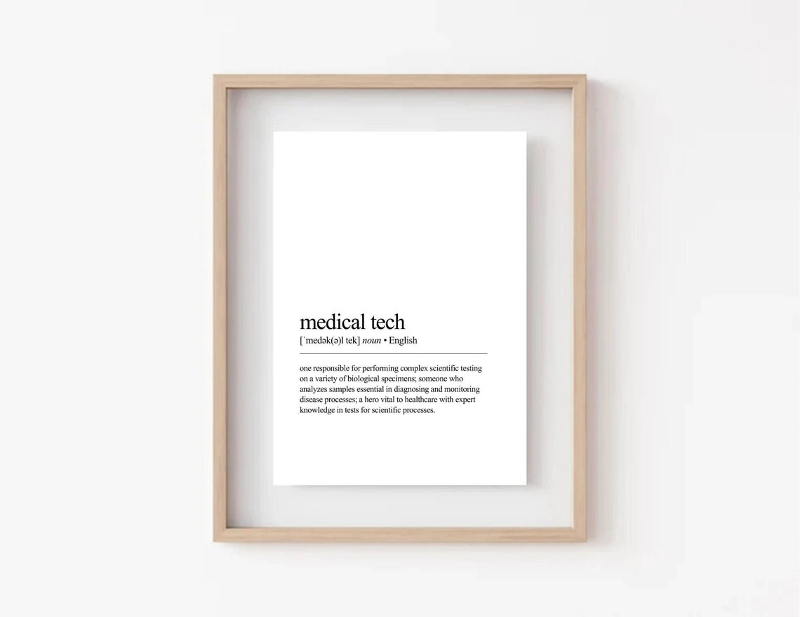 Medical Tech Print, Med Tech, Science Profession Definition, Word ...