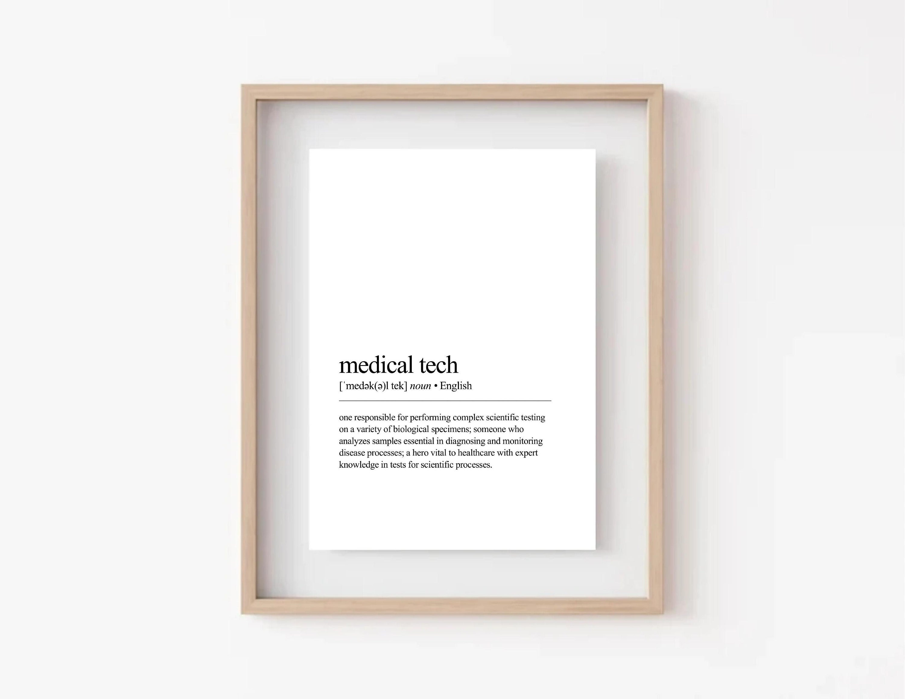Medical Tech Print, Med Tech, Science Profession Definition, Word ...