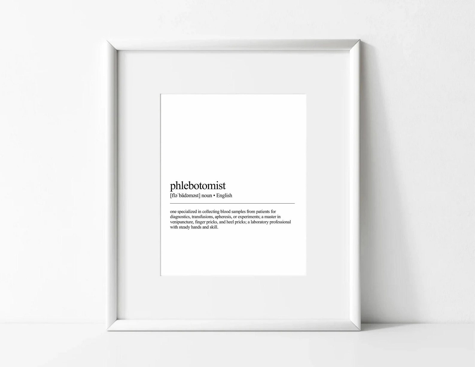 Phlebotomist Print, Hospital Profession Definition, Word Printable Art ...