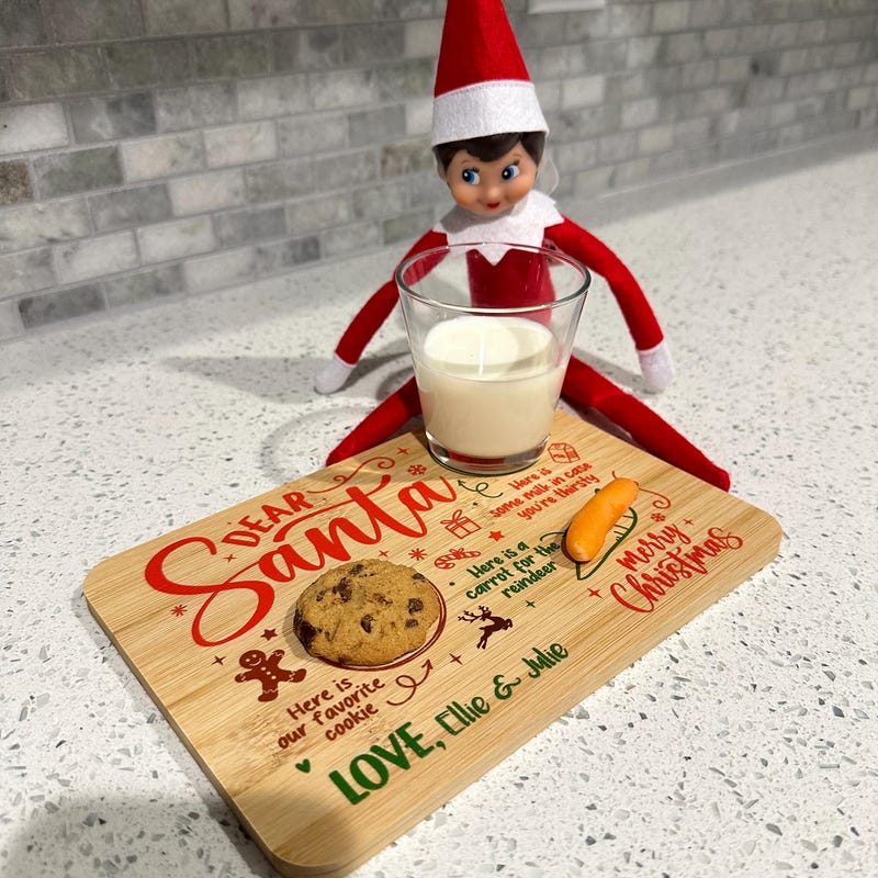 Milk and Cookies for Santa Plate Set - Etsy