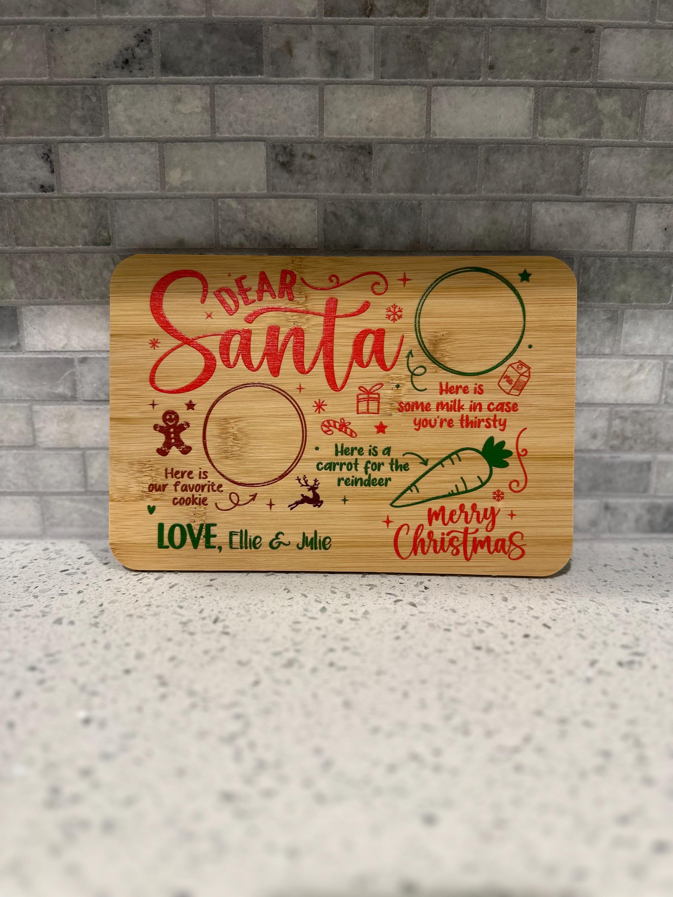 Personalized Santa Cookie Tray, Santa Board, Santa Cookie and Milk Tray ...