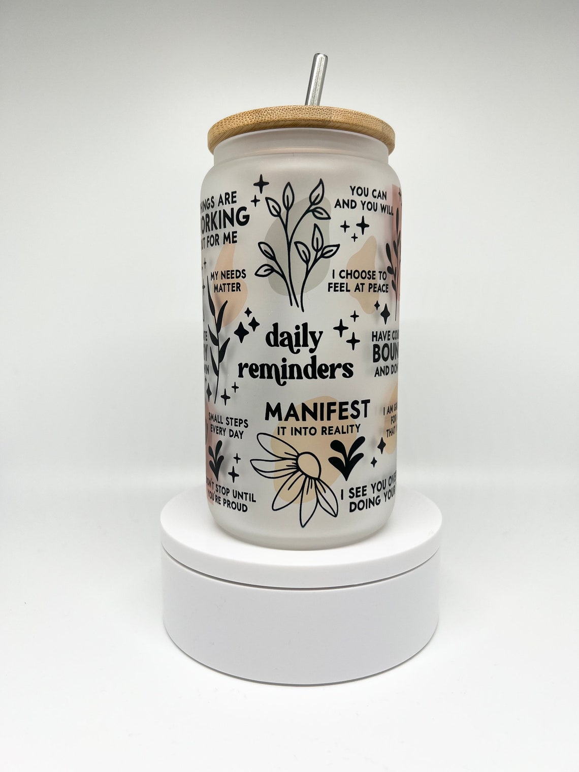 Daily Reminder Affirmations Motivational Beer Can Cup 16 Oz - Etsy