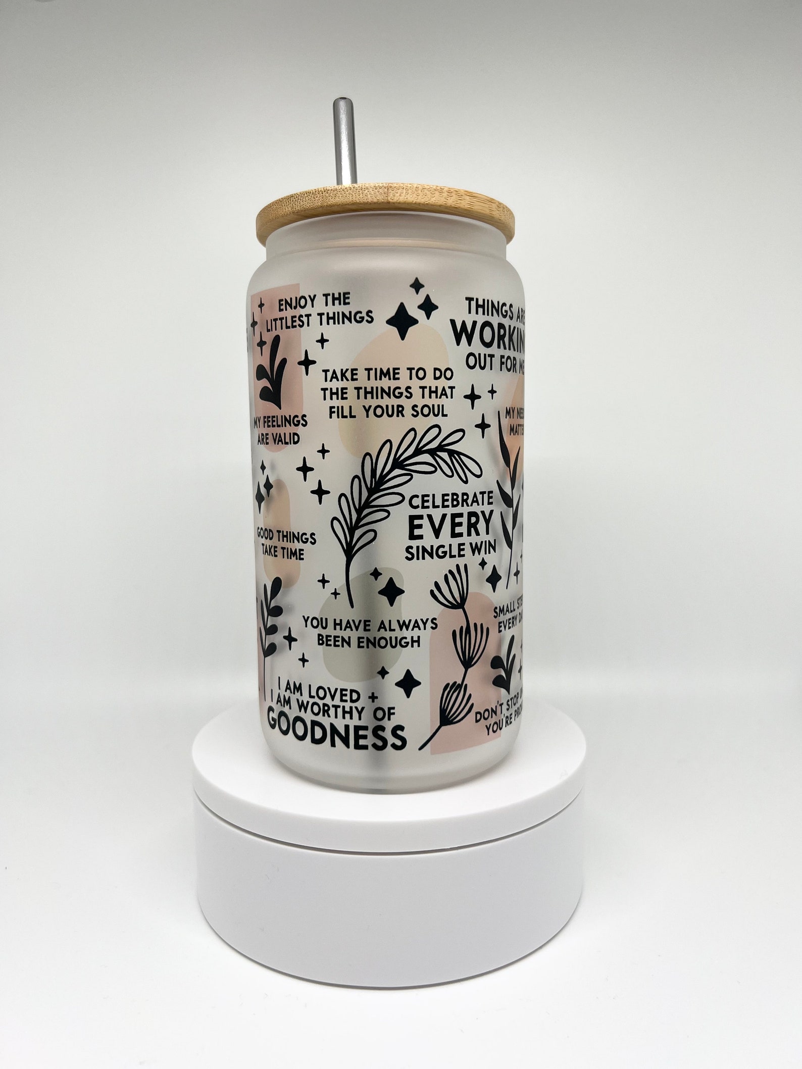 Daily Reminder Affirmations Motivational Beer Can Cup 16 Oz - Etsy
