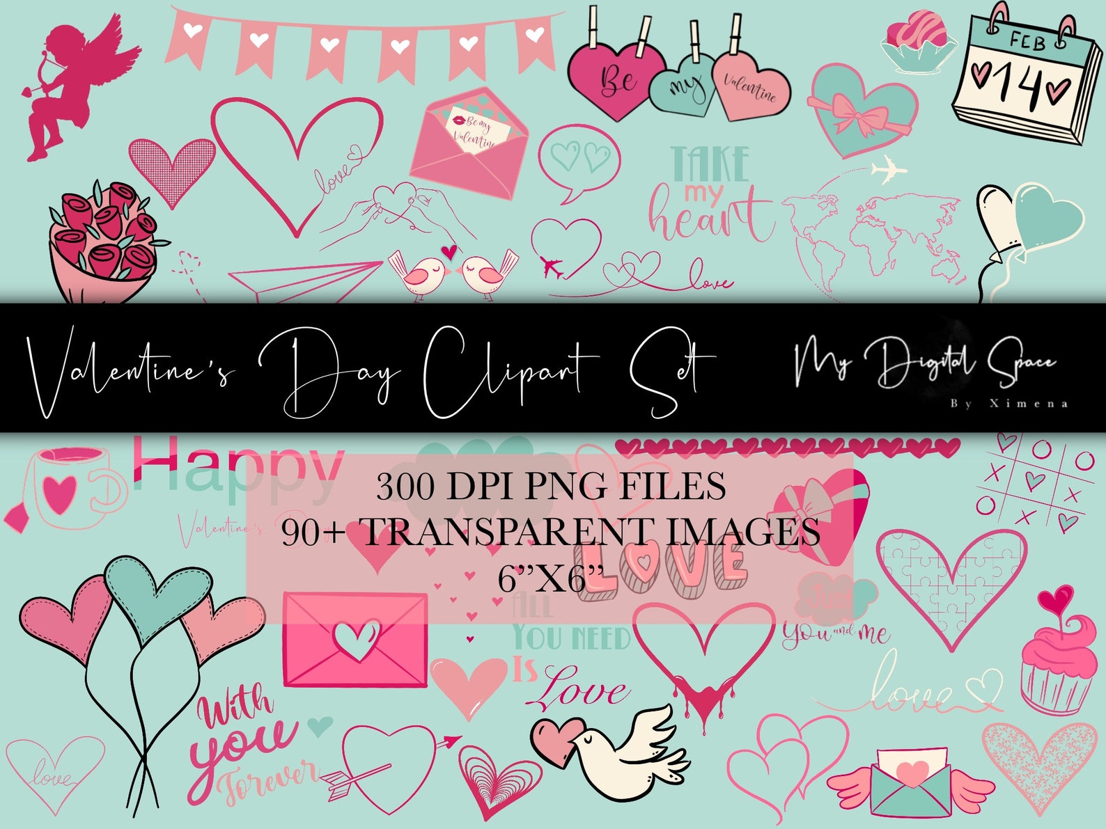 Valentines Day Clipart Bundle | Valentine Clip Art | Love Clipart ...