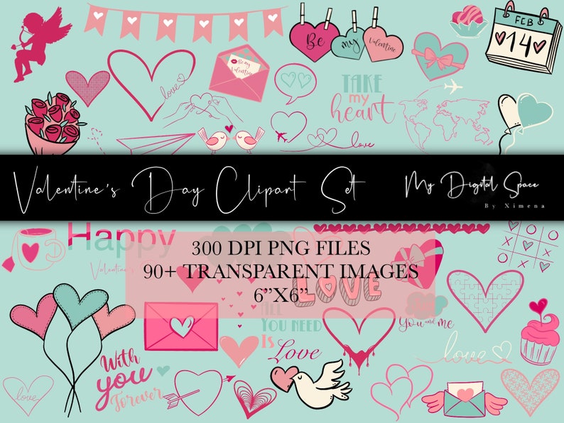 Valentines Day Clipart Bundle | Valentine Clip Art | Love Clipart ...