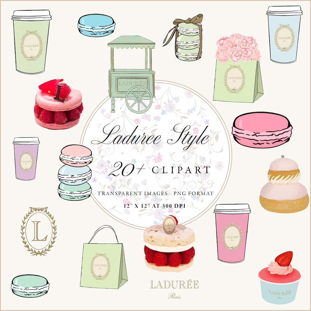 Laduree Paris Patisserie Clipart Set • 20+ Watercolor Illustrations ...