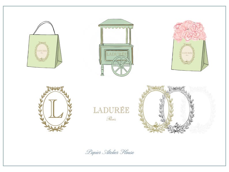 Laduree Paris Patisserie Clipart Set • 20+ Watercolor Illustrations ...