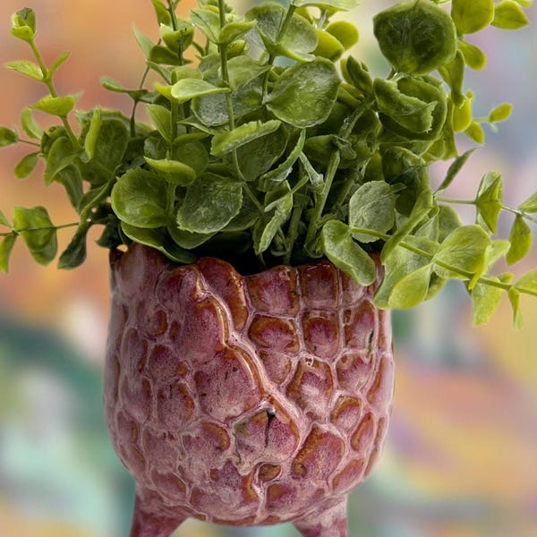 Pink Ceramic Planter - Etsy
