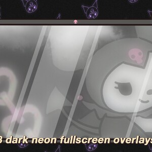 8 Dark Neon Bunny Full Stream Overlays Twitch * Kawaii * Streamer ...