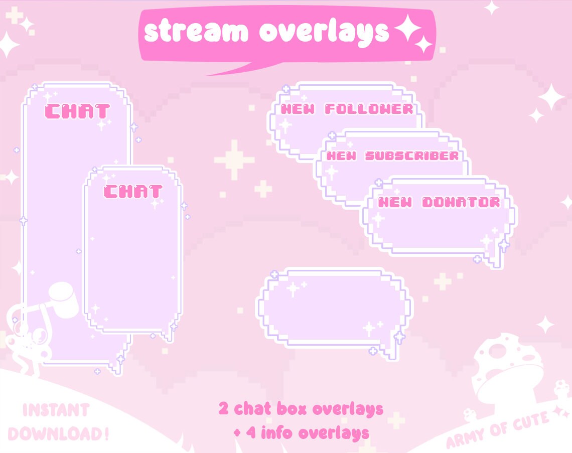 Pastel Pixel Stream Package Cute Pastel Pixel Speech Bubble - Etsy