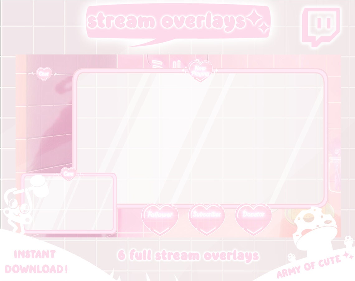 Tʜᴇ ᴍɪʟᴋ ᴄʟᴜʙ Overlay Package Twitch Kawaii Streamer - Etsy Canada