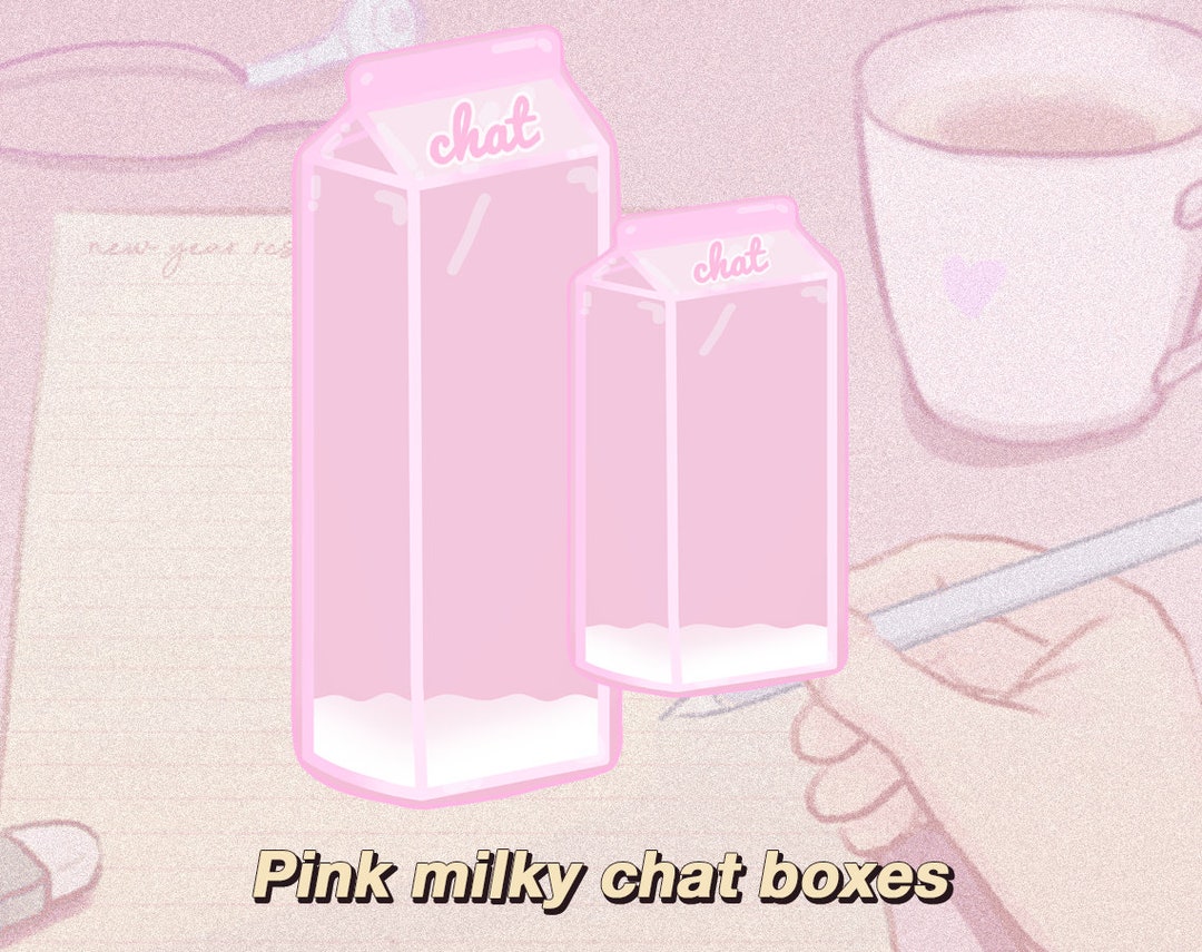 Pink Milky Chat Boxes ~ 2 Chat Box Overlays Twitch * Milk * Aesthetic ...