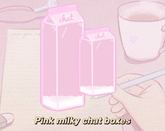 Pink Milky Chat Boxes 2 Chat Box Overlays Twitch Milk - Etsy