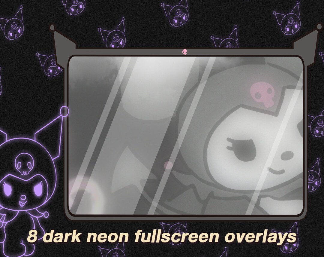 8 Dark Neon Bunny Full Stream Overlays Twitch * Kawaii * Streamer ...