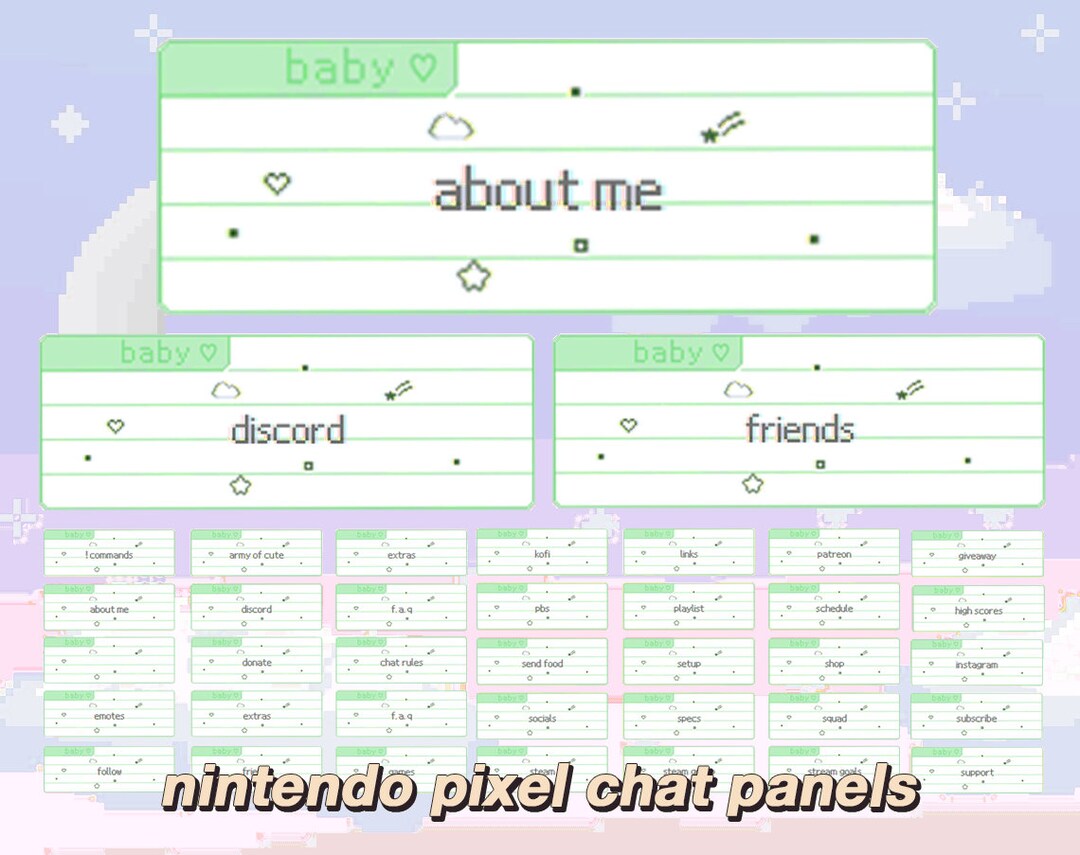 80 Pastel Pixel Panels ~ Gaming * Twitch * Retro * Stream * Cute ...